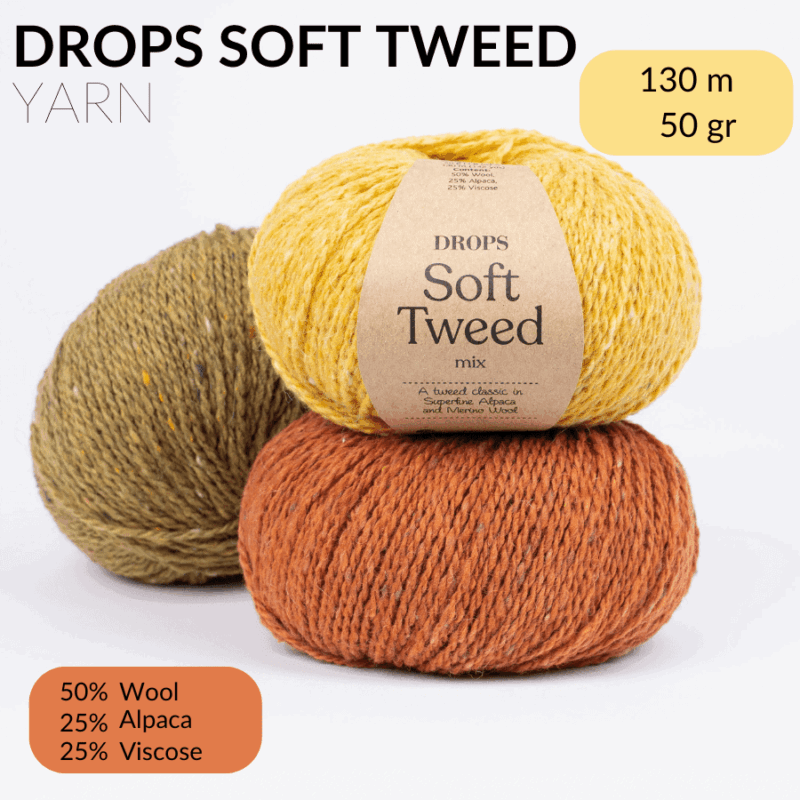 DROPS Soft Tweed DK Yarn - Premium Wool For Knitting